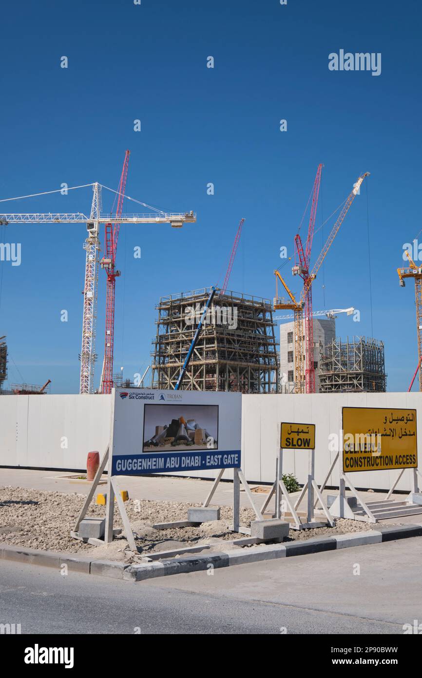 One of the entrance gate signs outside the construction site of the ...