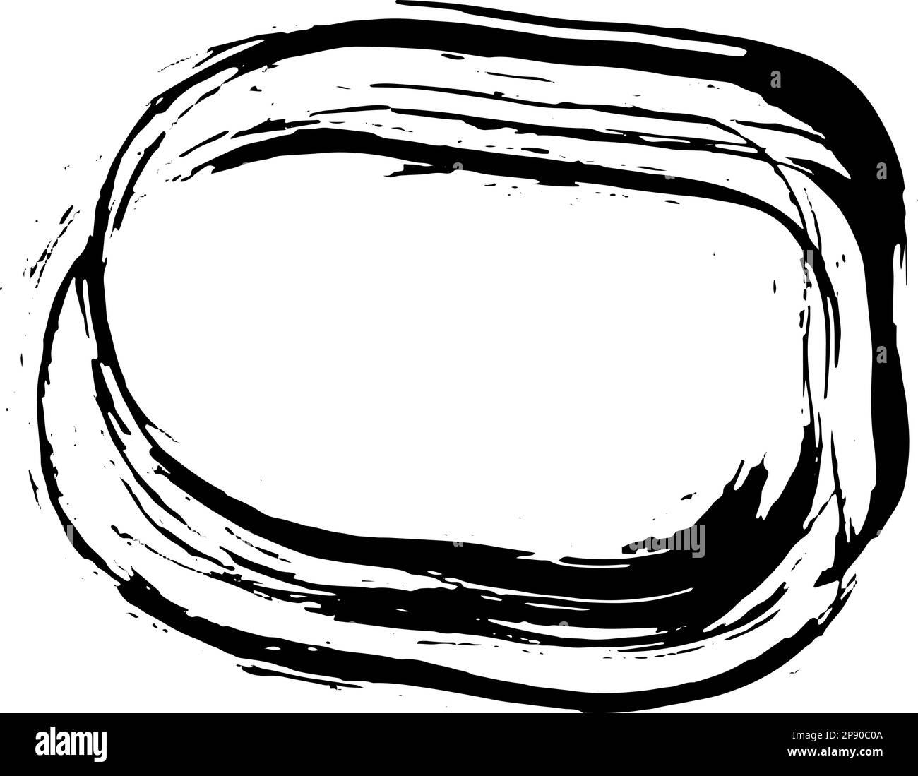 Ink Dry Brush Grunge Free Hand Frame Stock Vector Image & Art - Alamy