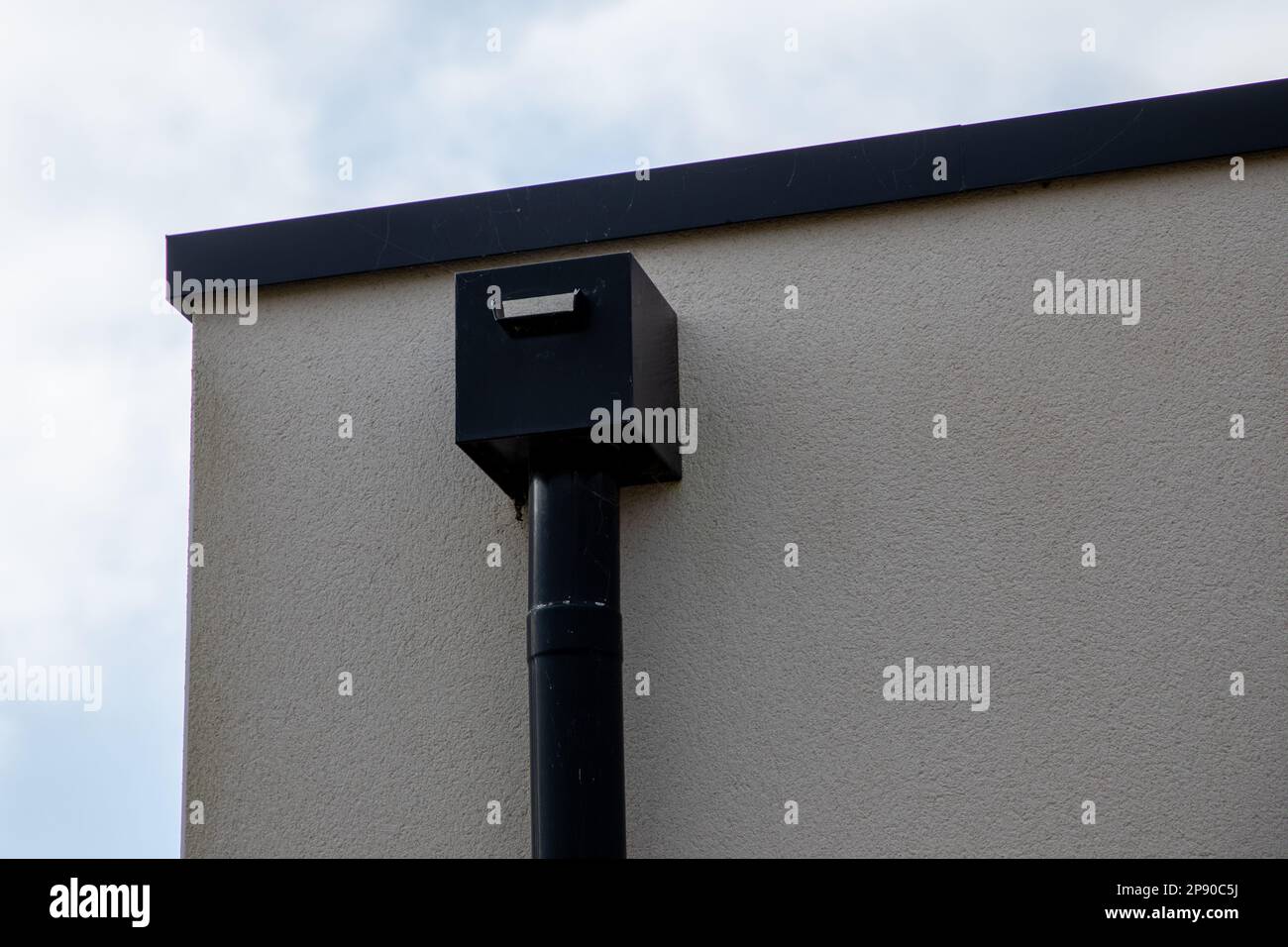 grey aluminium rain gutter square flat roof rain gutter for rainy ...