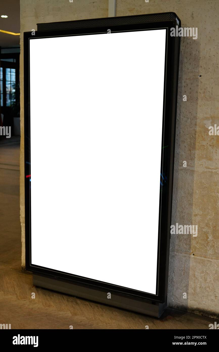 Digital media blank white screen modern panel empty signboard for ...