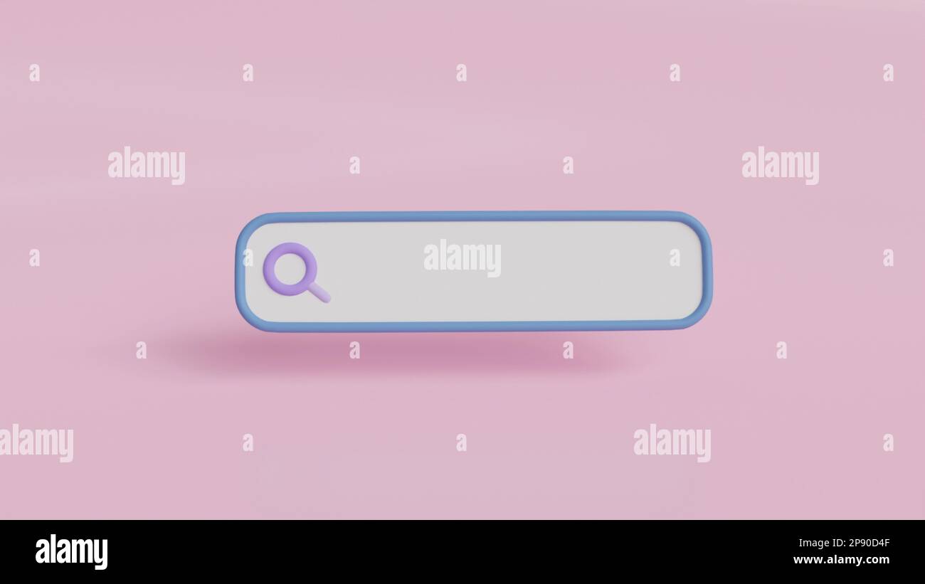minimal search bar template for website on pink background, data search technology engine ...