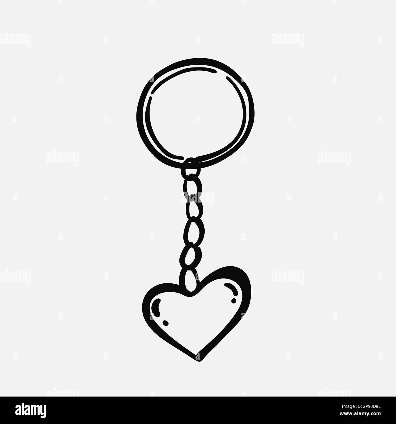 Silver heart keychain Stock Vector Images - Alamy