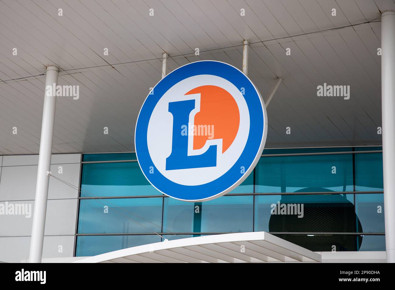 Bordeaux , Aquitaine France - 02 27 2023 : E.Leclerc logo text and sign ...