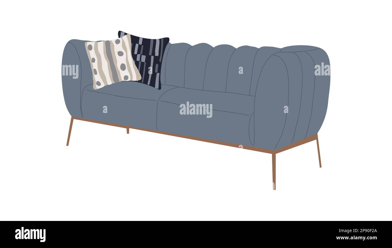 Cozy couch sofa with cushions vector isolated Stock Vector Image & Art - Alamy