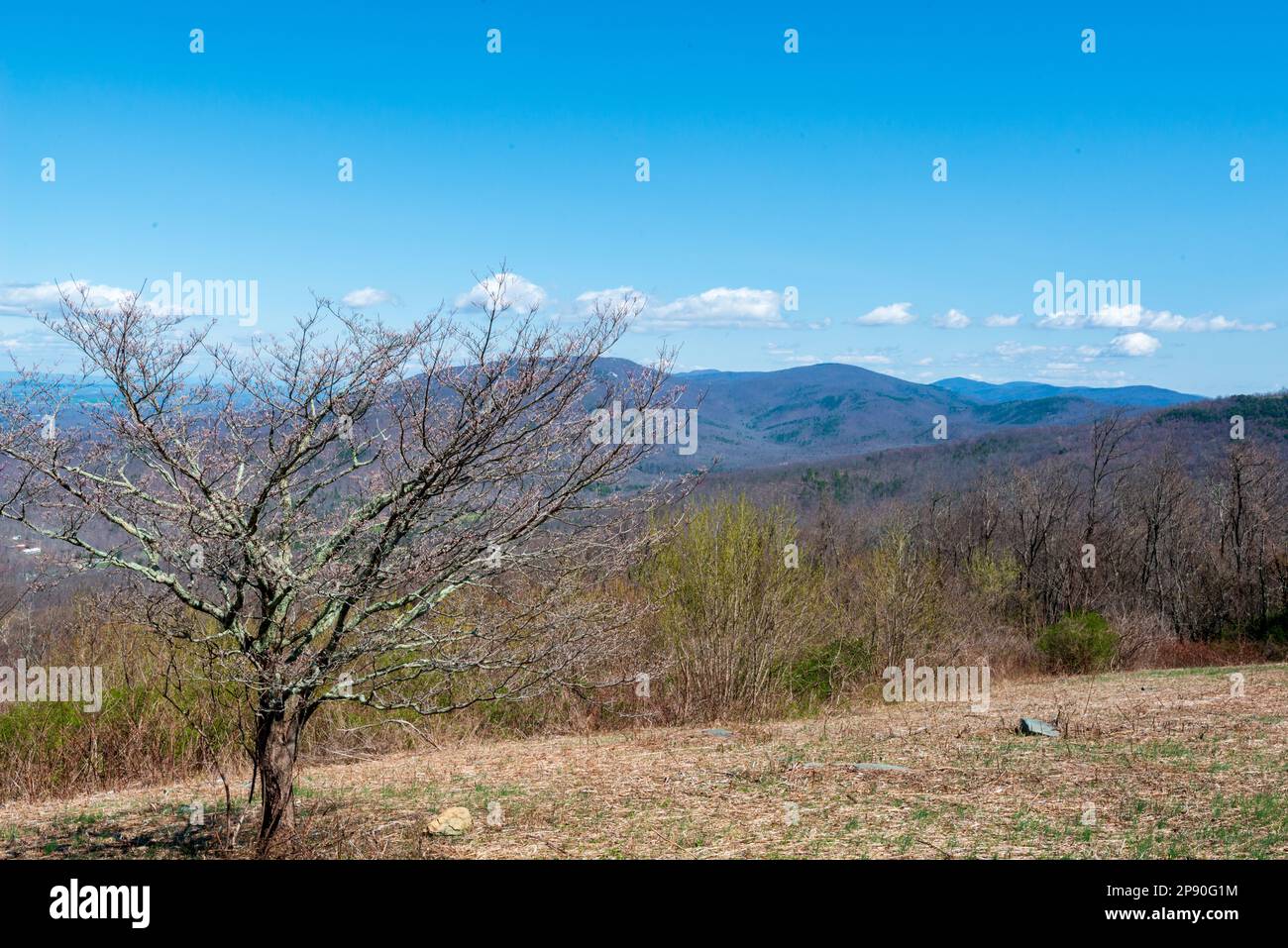 Scenic view of mountains during spring Stock Photo - Alamy