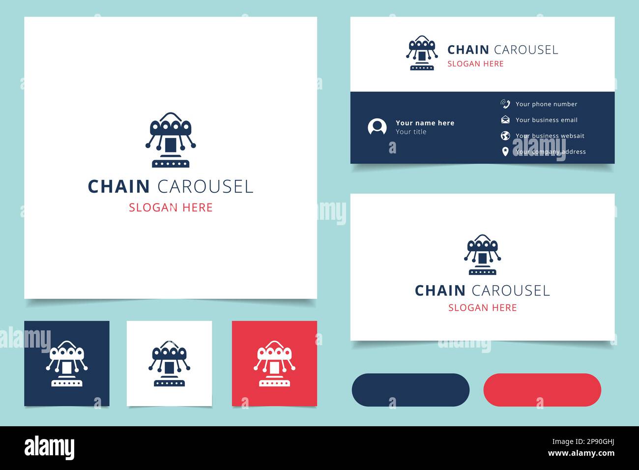 Chain carousel logo design with editable slogan. Branding book and ...
