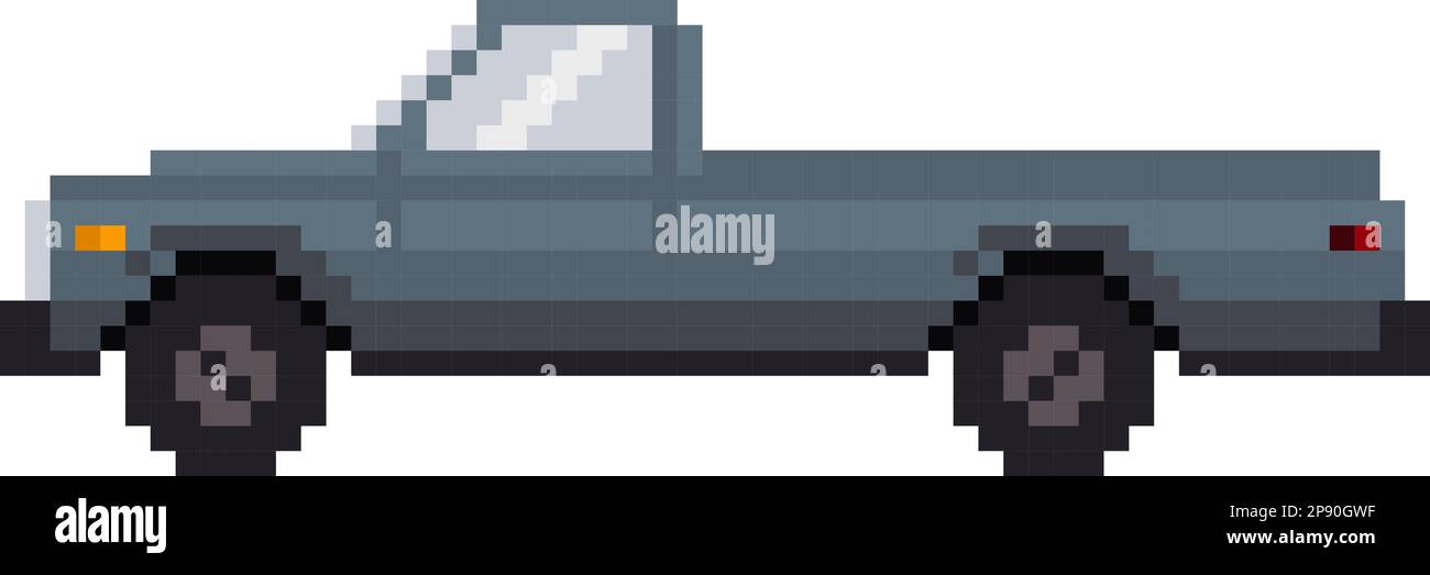Retro pick up car in pixel art style. Vector illustration Stock Vector ...