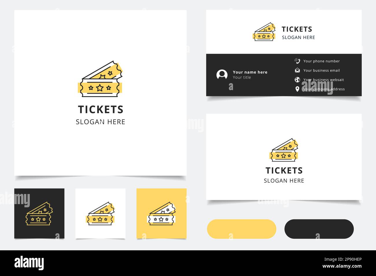 Tickets logo design with editable slogan. Branding book and business ...