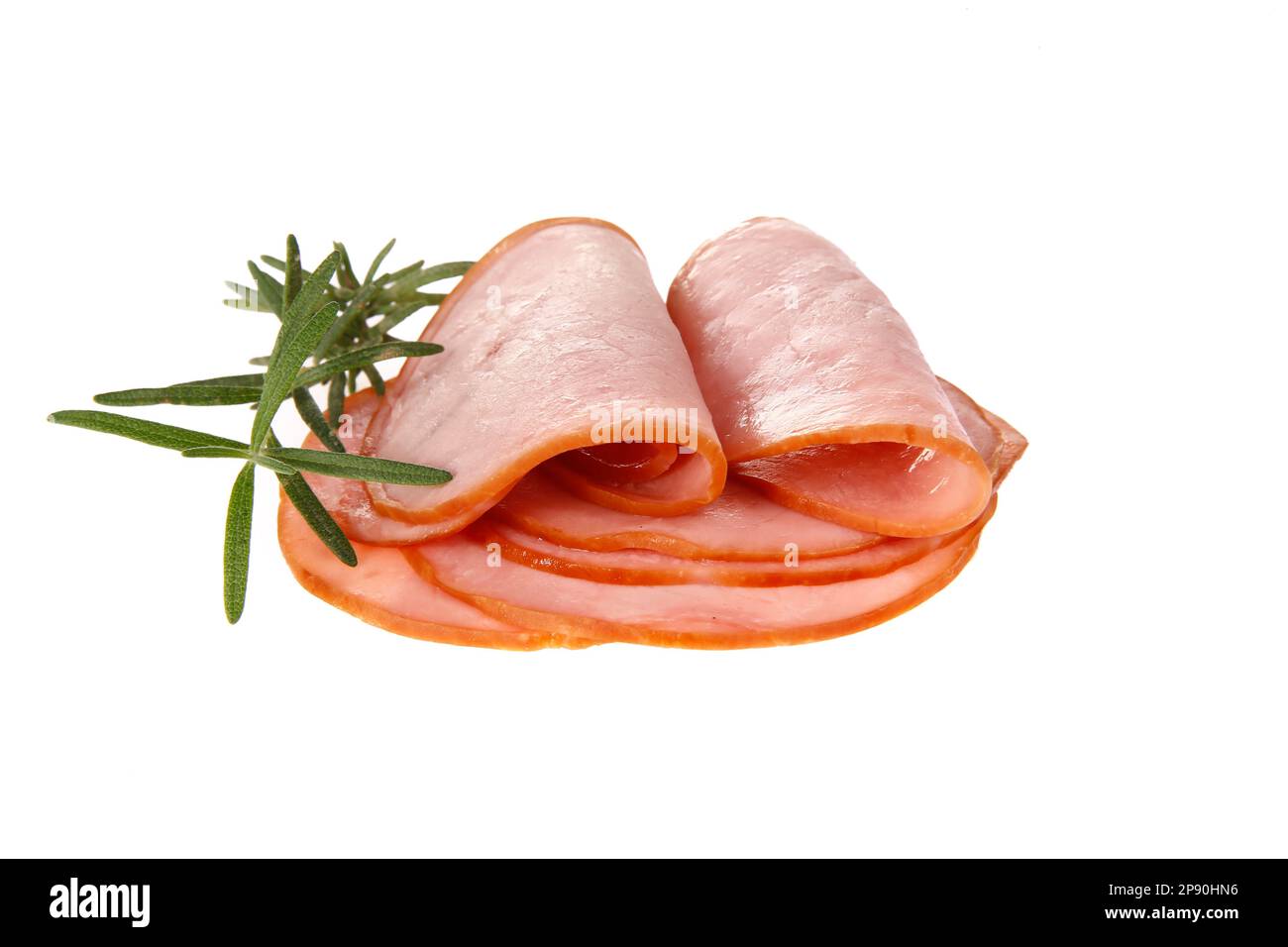 Pork ham slices of isolated on a white background, features Stock Photo ...