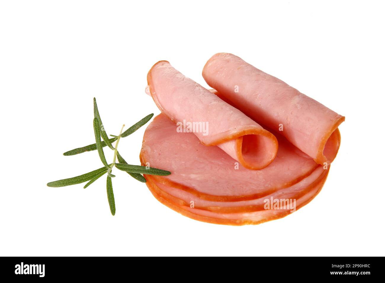Pork ham slices of isolated on a white background, features Stock Photo ...