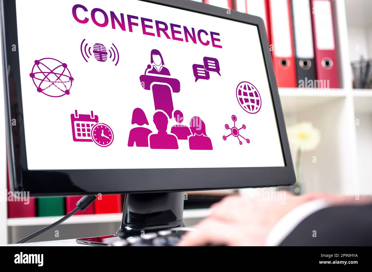 Conference concept shown on a computer screen Stock Photo - Alamy