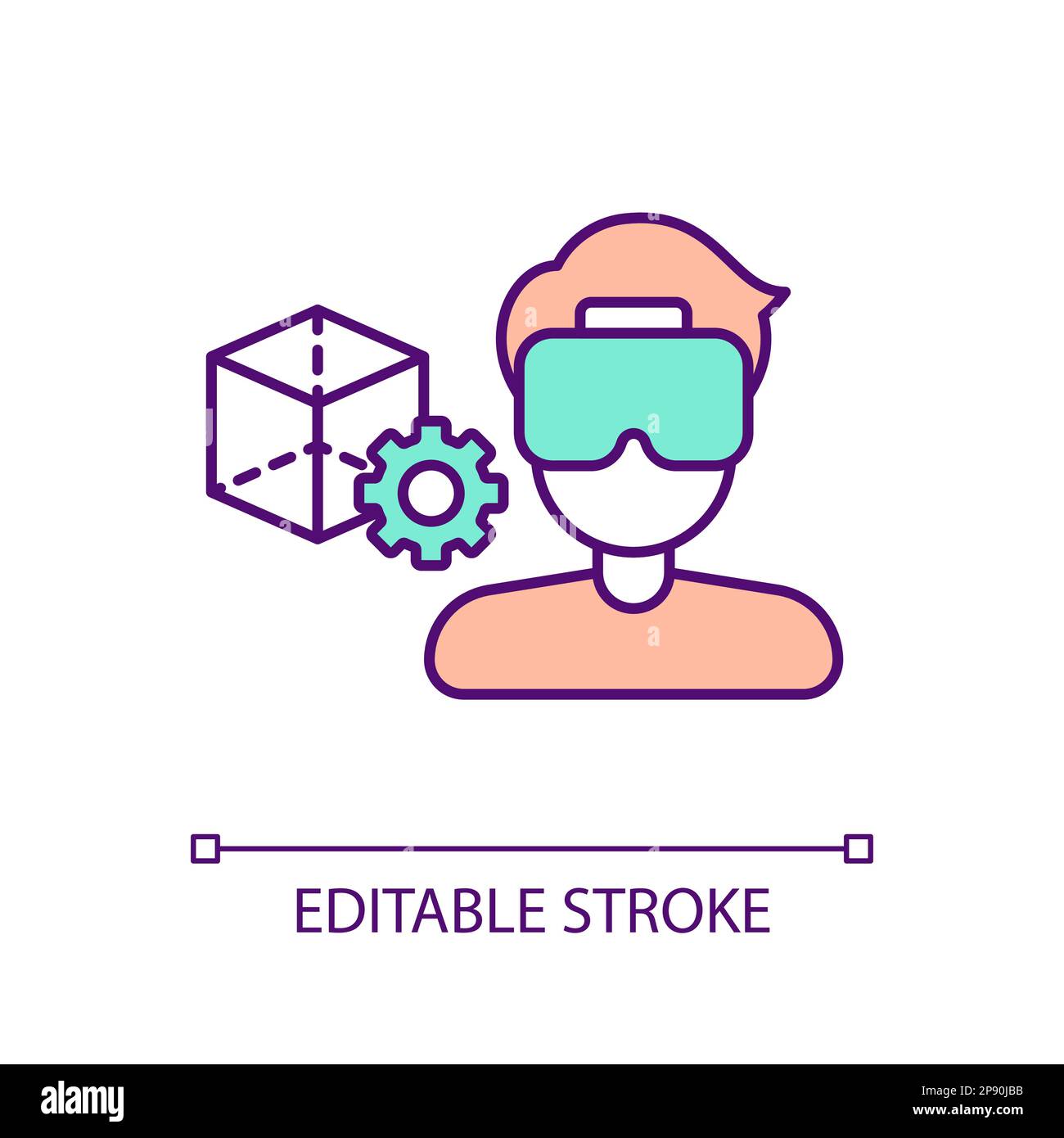 3D modeling in metaverse RGB color icon Stock Vector Image & Art - Alamy