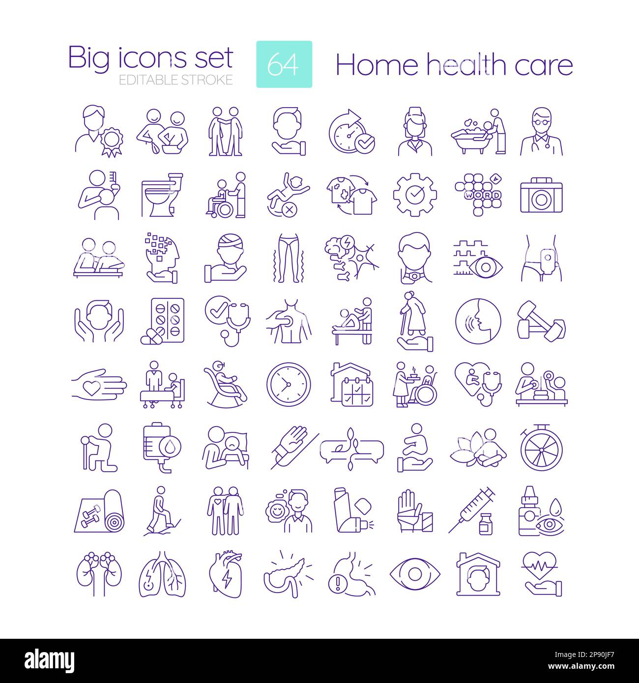 Wellness line icon pack Stock Vector Images - Alamy