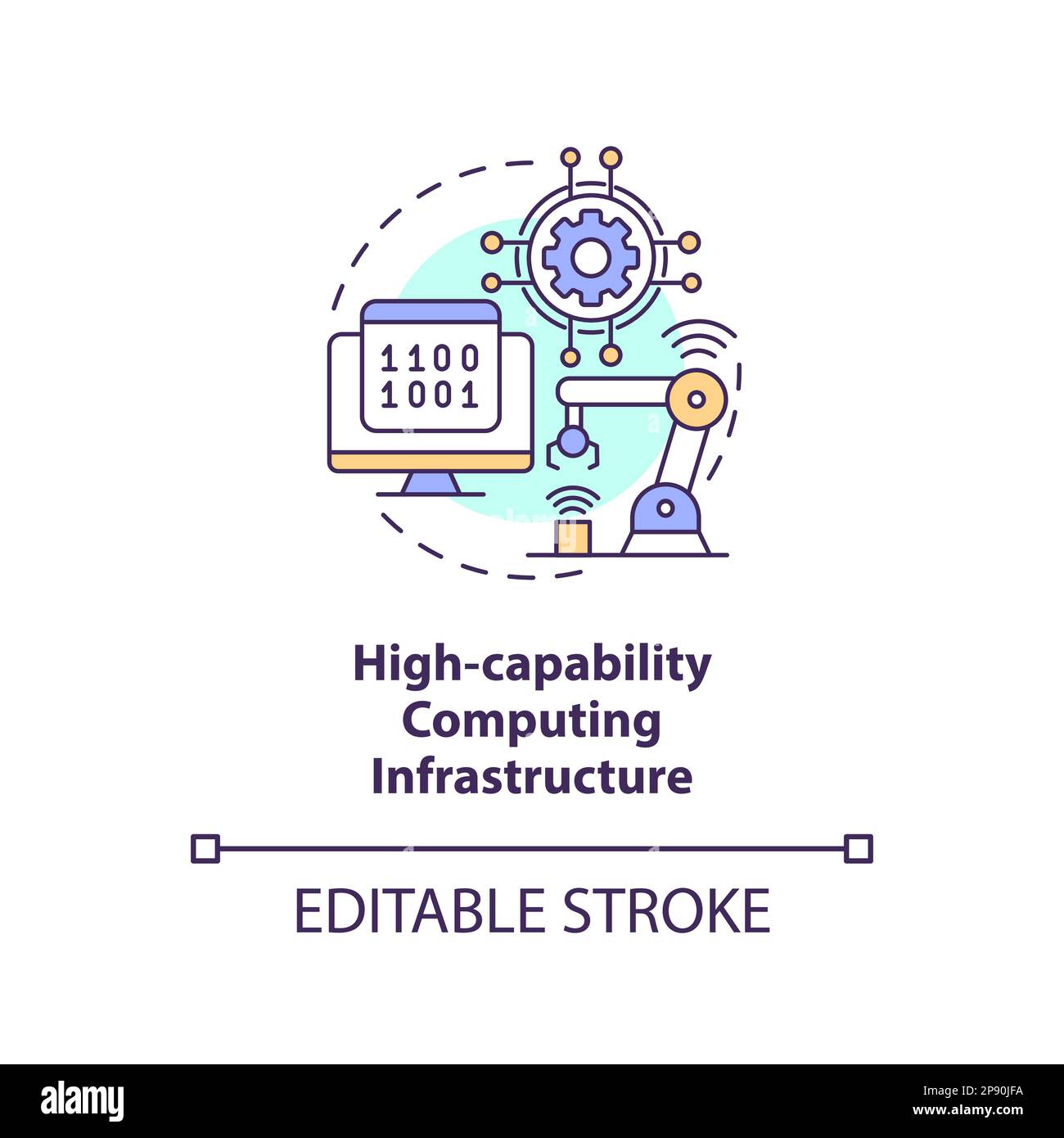 High capability computing infrastructure concept icon Stock Vector ...