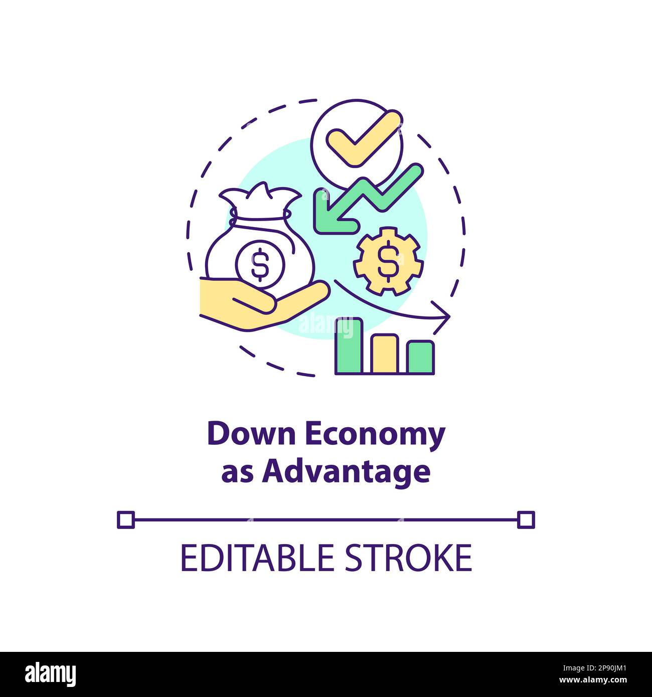 Down economy as advantage concept icon Stock Vector Image & Art - Alamy