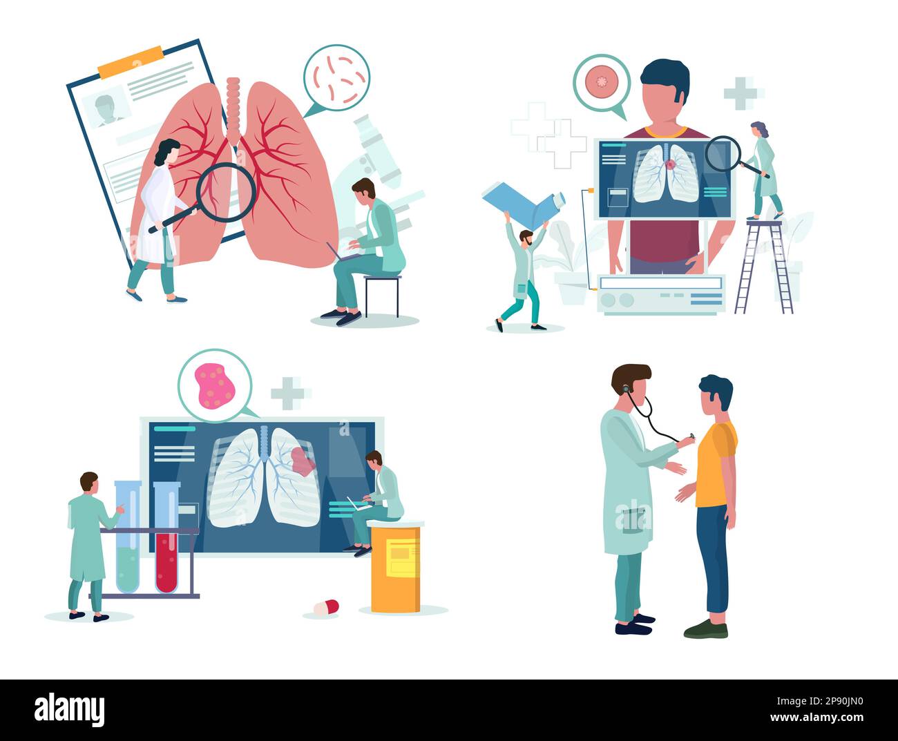 Pulmonology or respiratory medicine icon set, vector illustration Stock ...