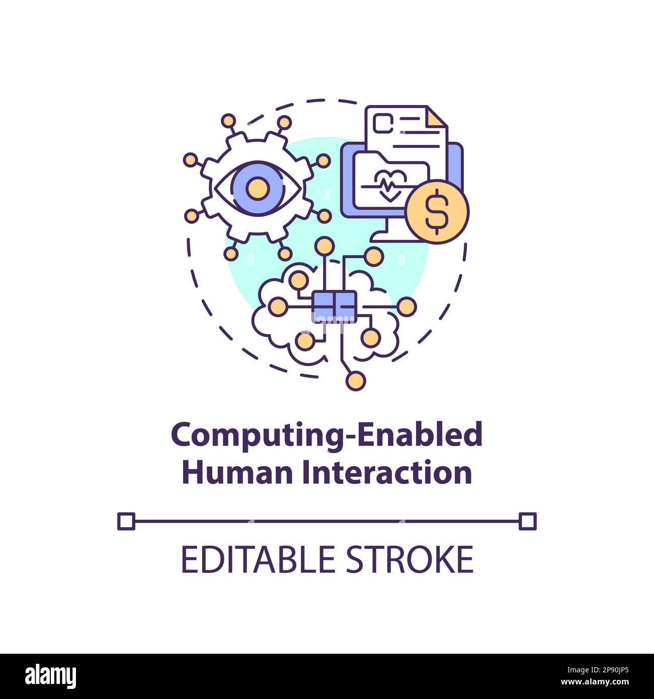 Computing enabled human interaction concept icon Stock Vector Image ...