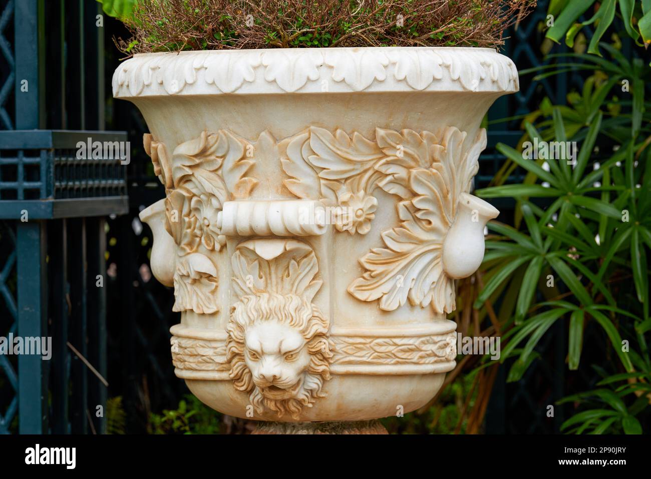 A Southeast Asian-inspired sculptural flower pot Stock Photo - Alamy