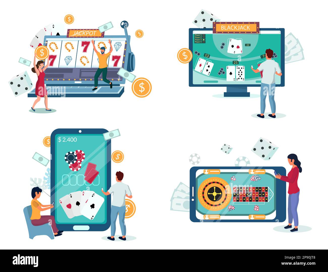 Man gambling machine Cut Out Stock Images & Pictures - Alamy
