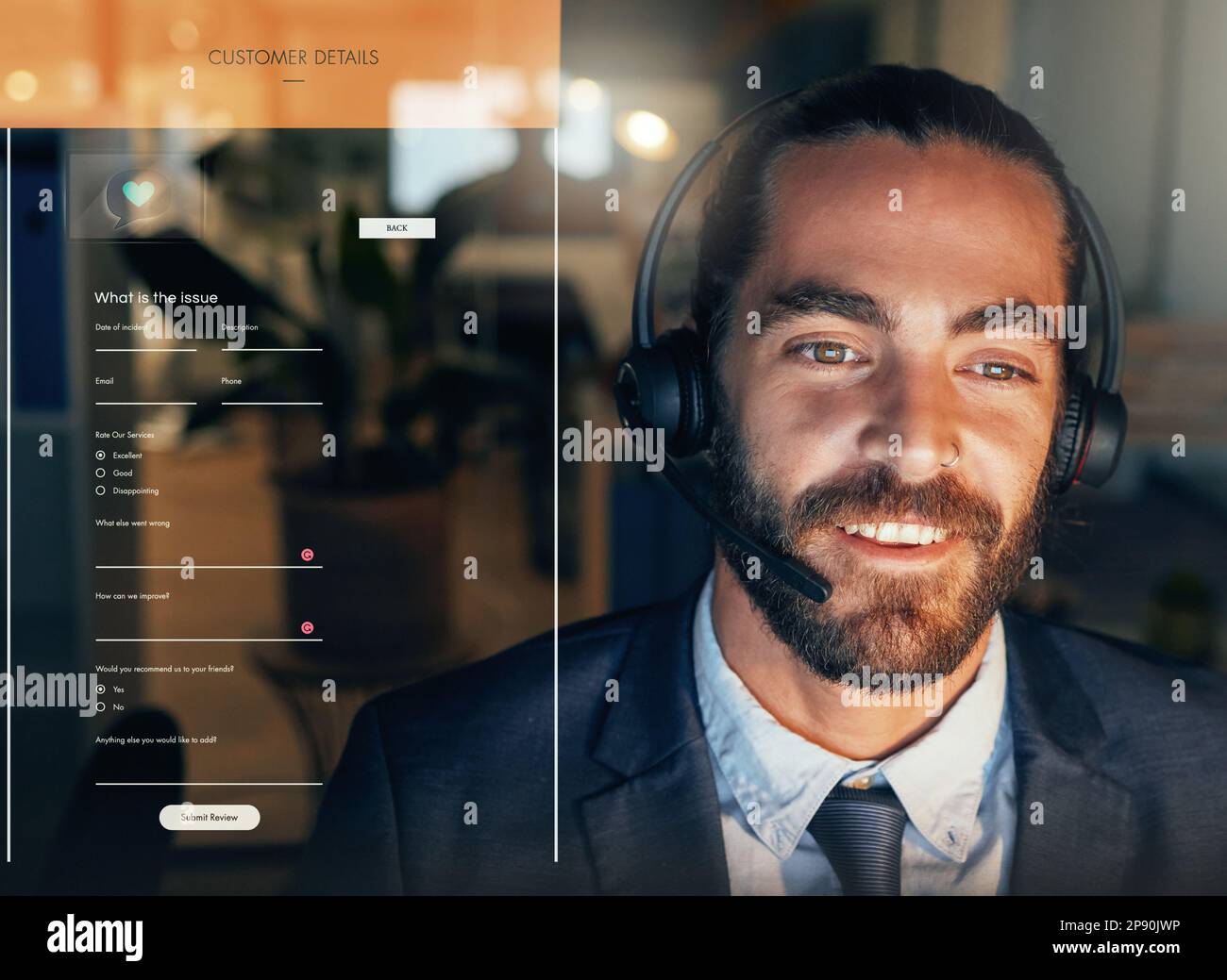 Customer support, web help and tech ux data on a 3d, futuristic ...
