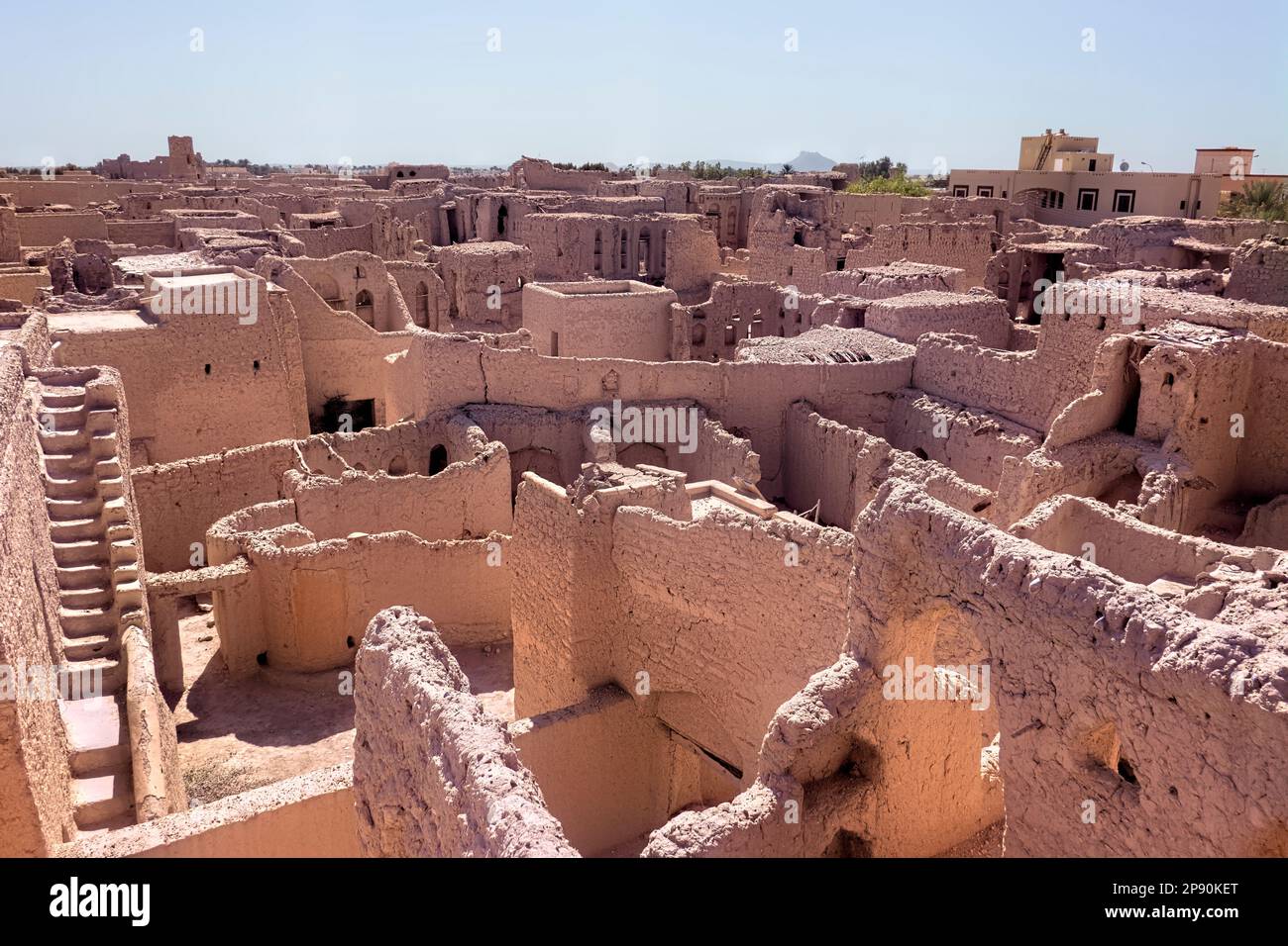 Ruined old walled village of Harat al Bilad, Manah, Oman Stock Photo ...