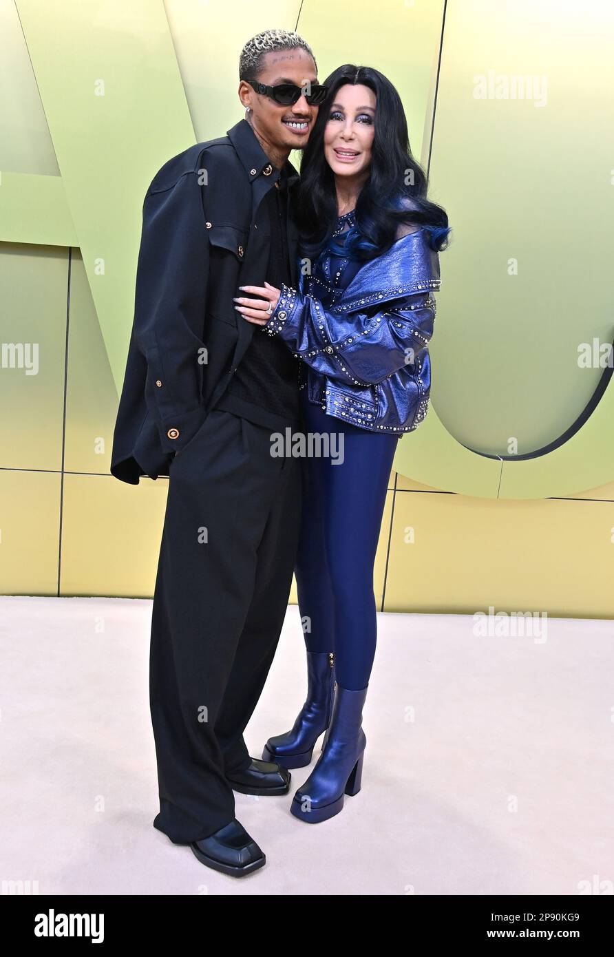 Cher and Alexander Edwards arriving at the Versace FW23 Show held at ...