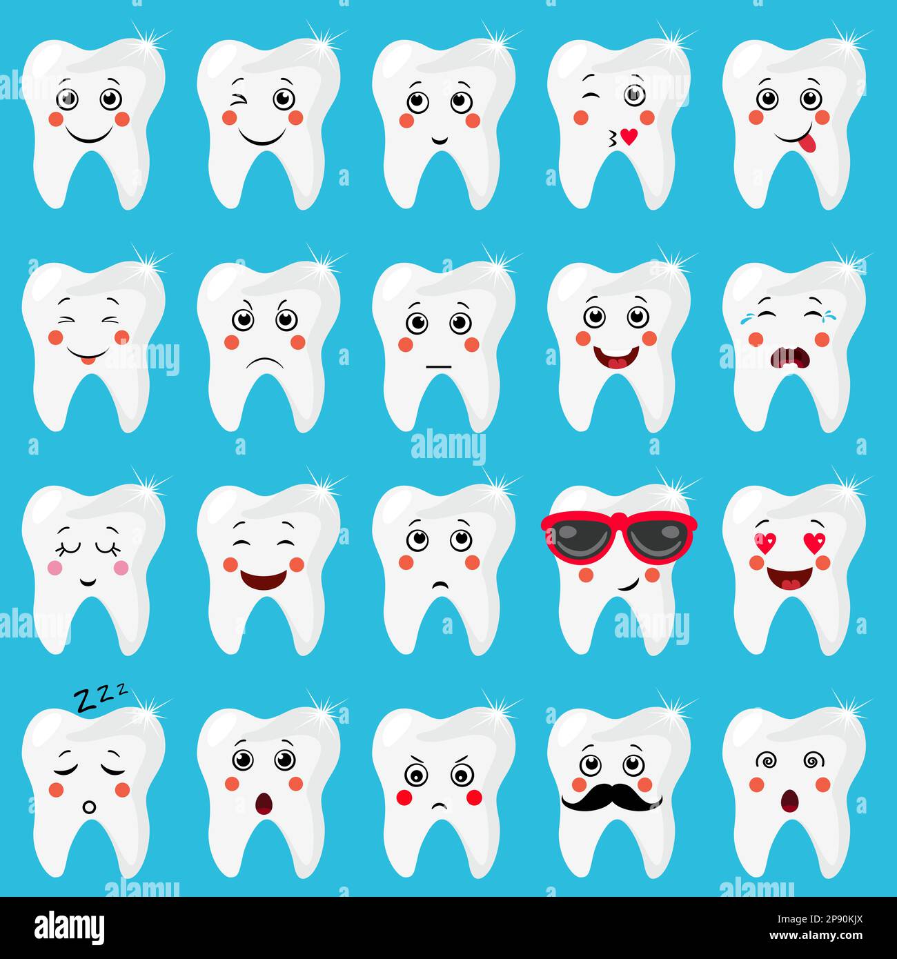 Set of a teeth with different expressions Stock Photo - Alamy