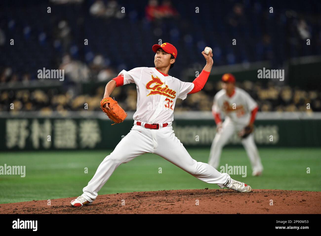 Tokyo, Japan. 10th Mar, 2023. Lin Qiang of China pitches the ball ...