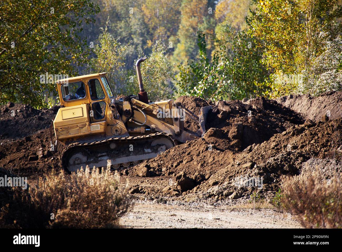bulldozer at work Stock Photo - Alamy