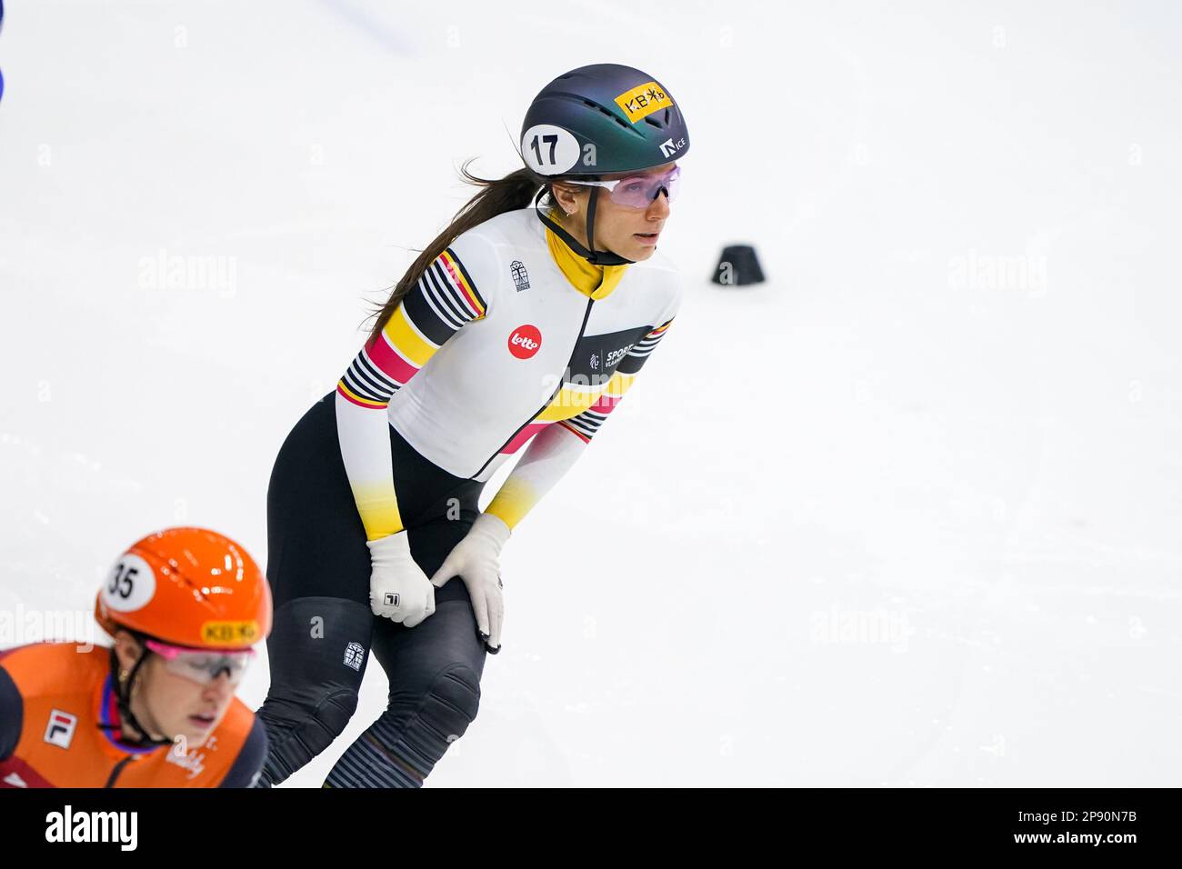 SEOUL, KOREA - MARCH 10: Hanne Desmet of Belgium competing on the Women's 500m during the ISU ...