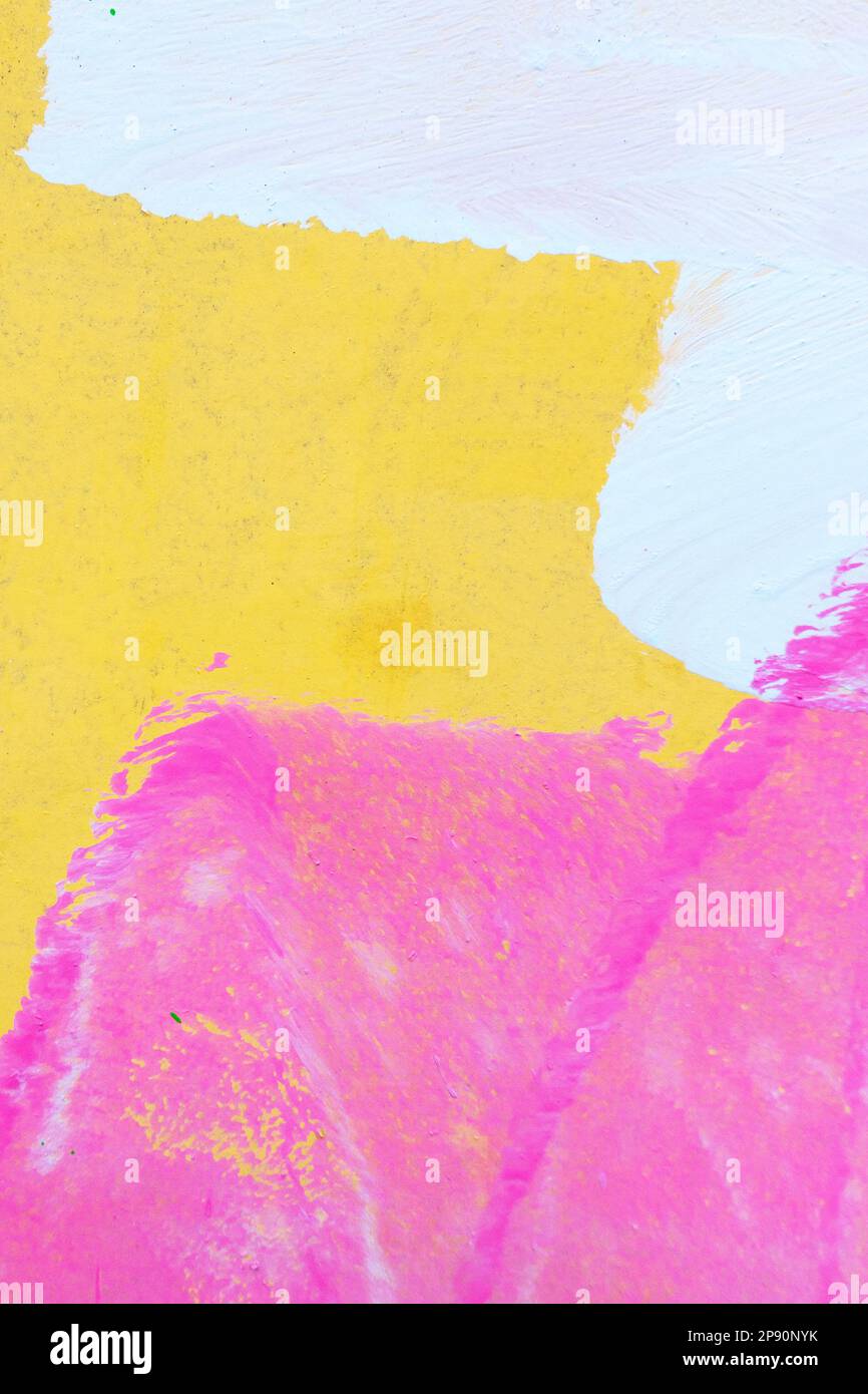 Messy paint strokes and smudges on an old painted wall. Colorful drips ...