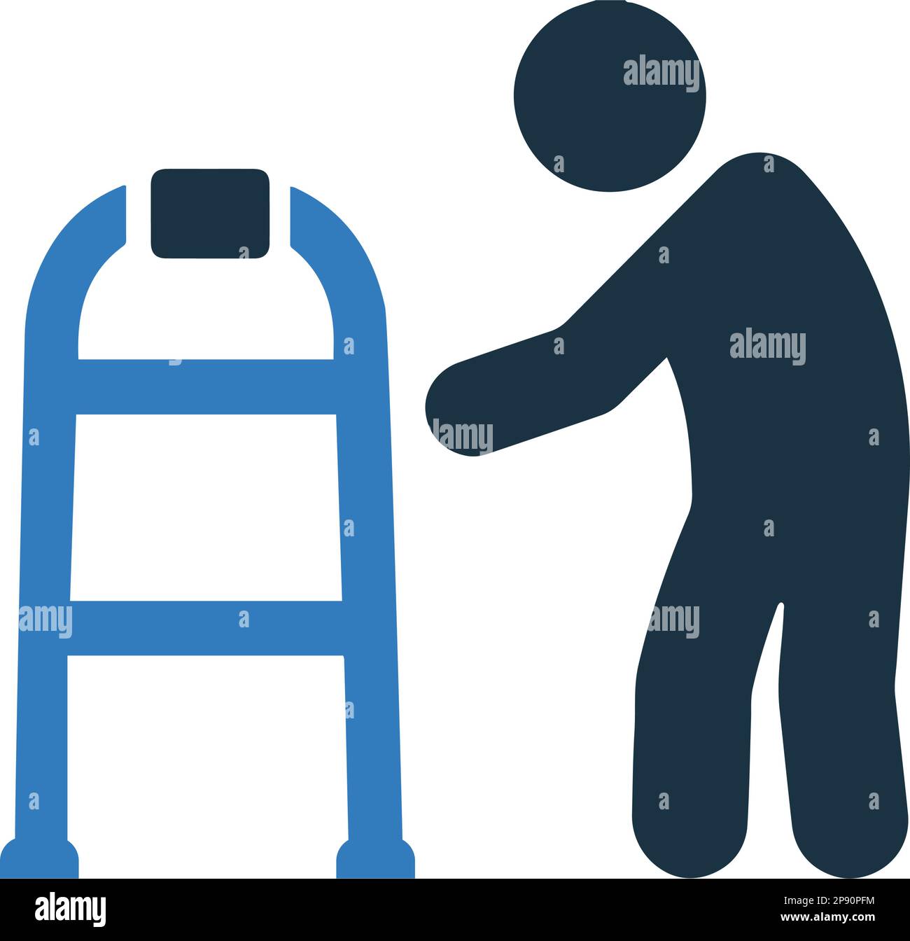 Old man with walker Stock Vector Images - Alamy