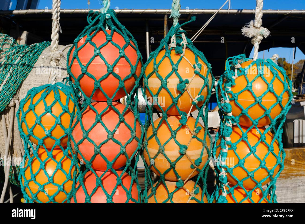 Rope with buoy at a fishing boat, Baltic Sea Stock Photo - Alamy