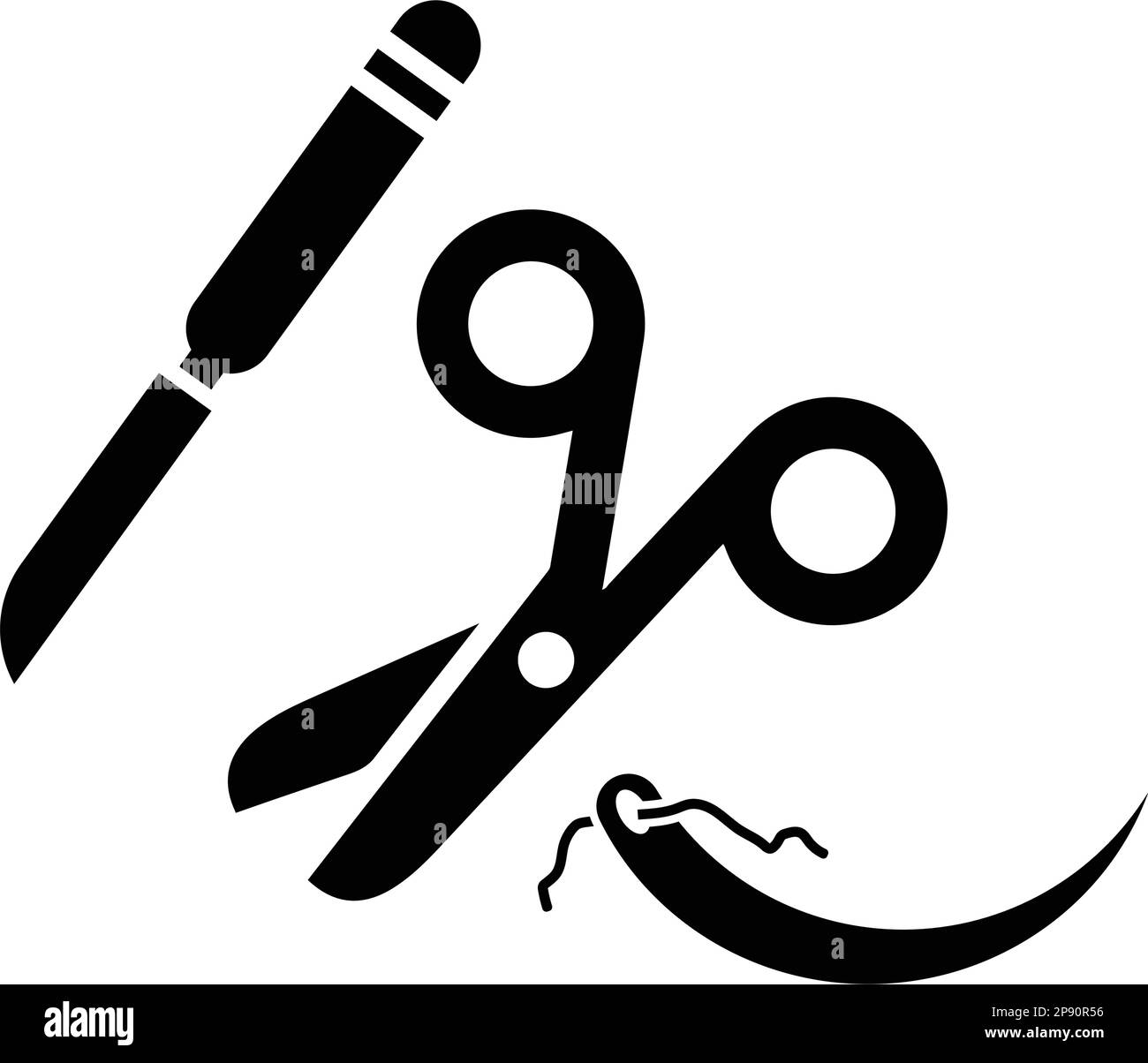 Surgery scissor icon, operation equipment , vector graphics for various ...