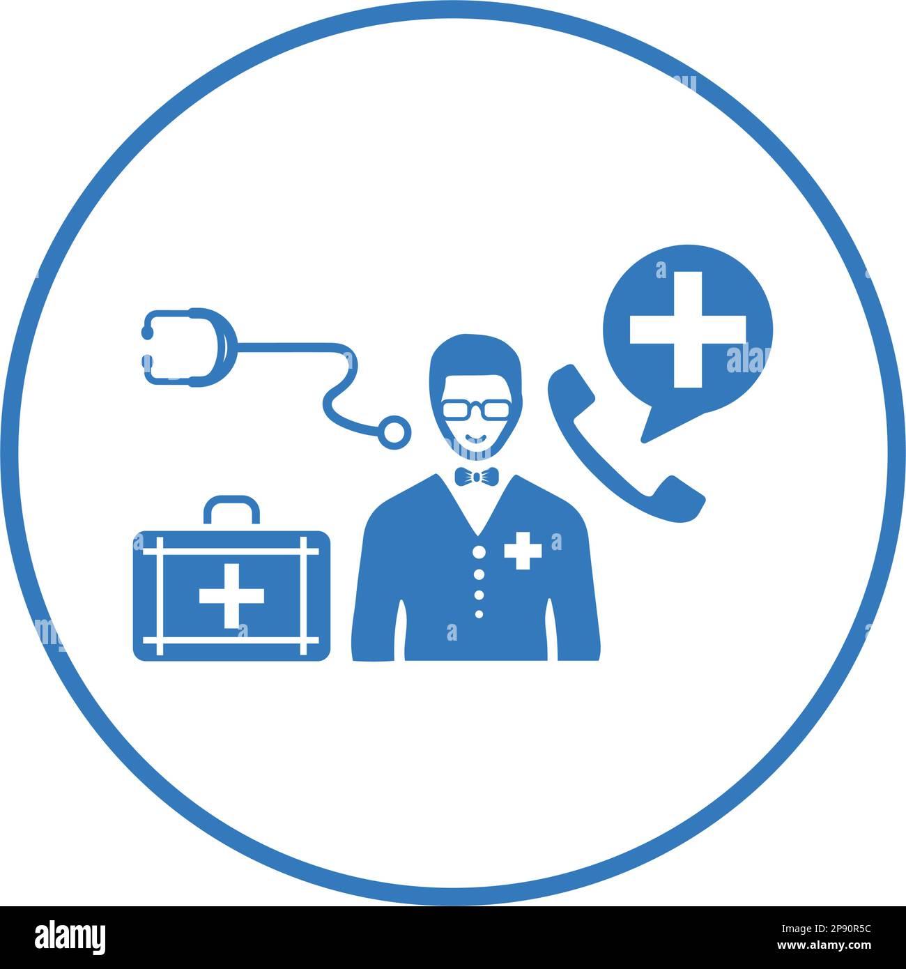 Ask a medical specialist / Calling doctor icon, vector graphics for ...