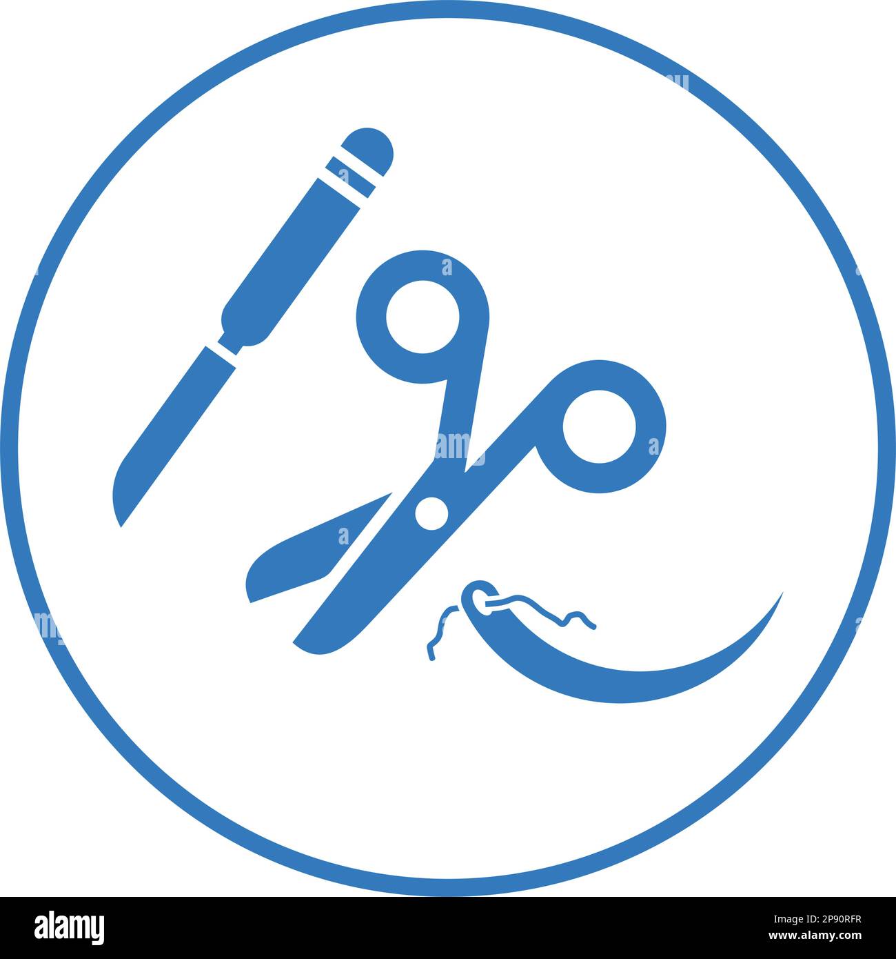 Surgery scissor icon, operation equipment , vector graphics for various ...