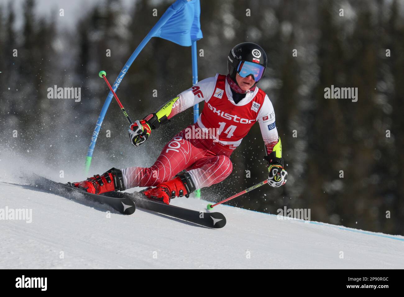 Poland's Maryna Gasienica Daniel speeds down the course during an alpine ski, women's World Cup ...