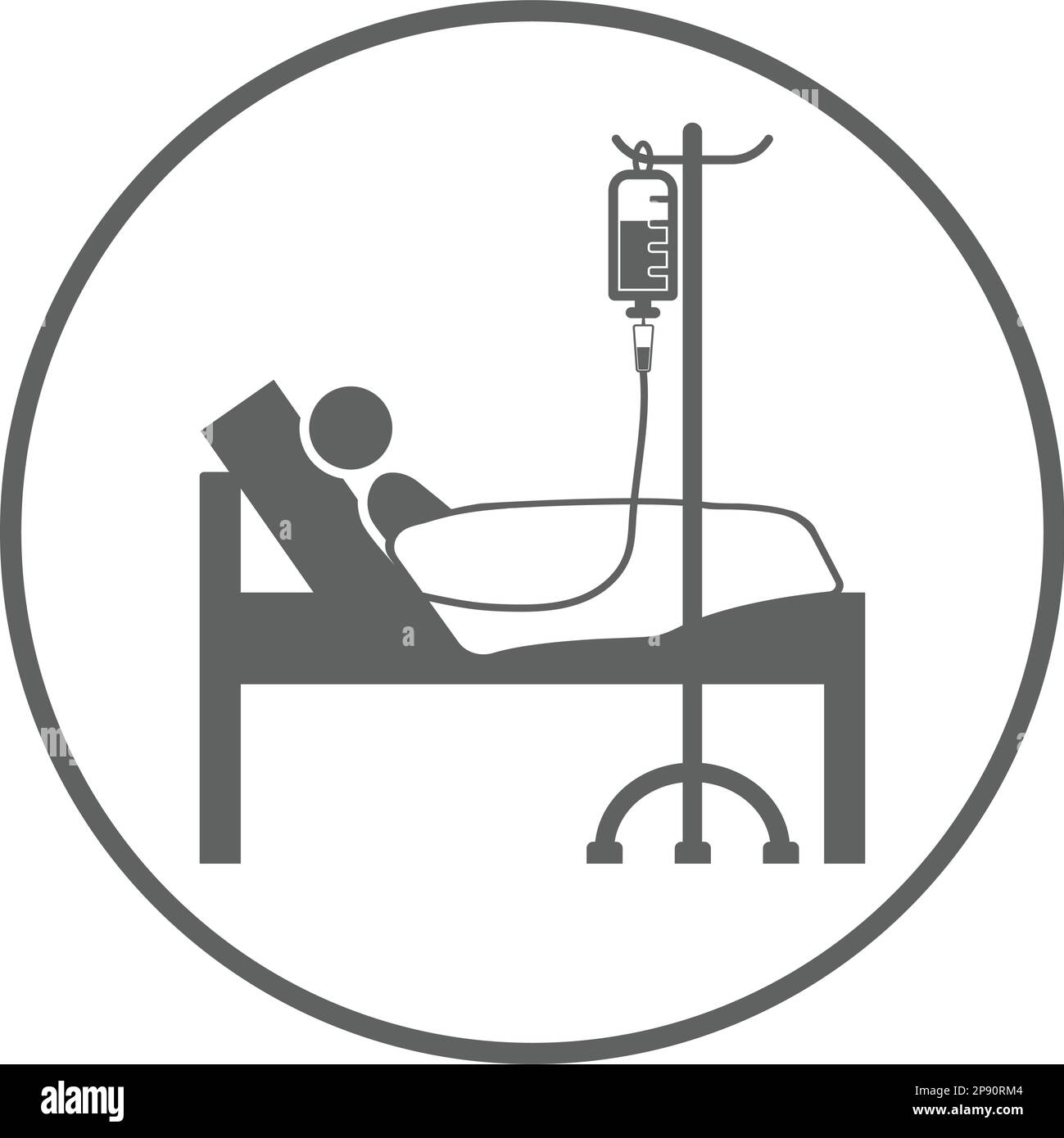 Patient on bed icon / vector graphics. Use for commercial, print media ...