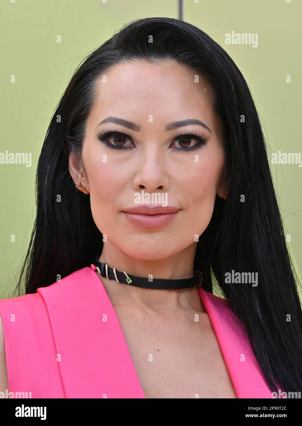 Christine Chiu arriving at the Versace FW23 Show held at the Pacific ...