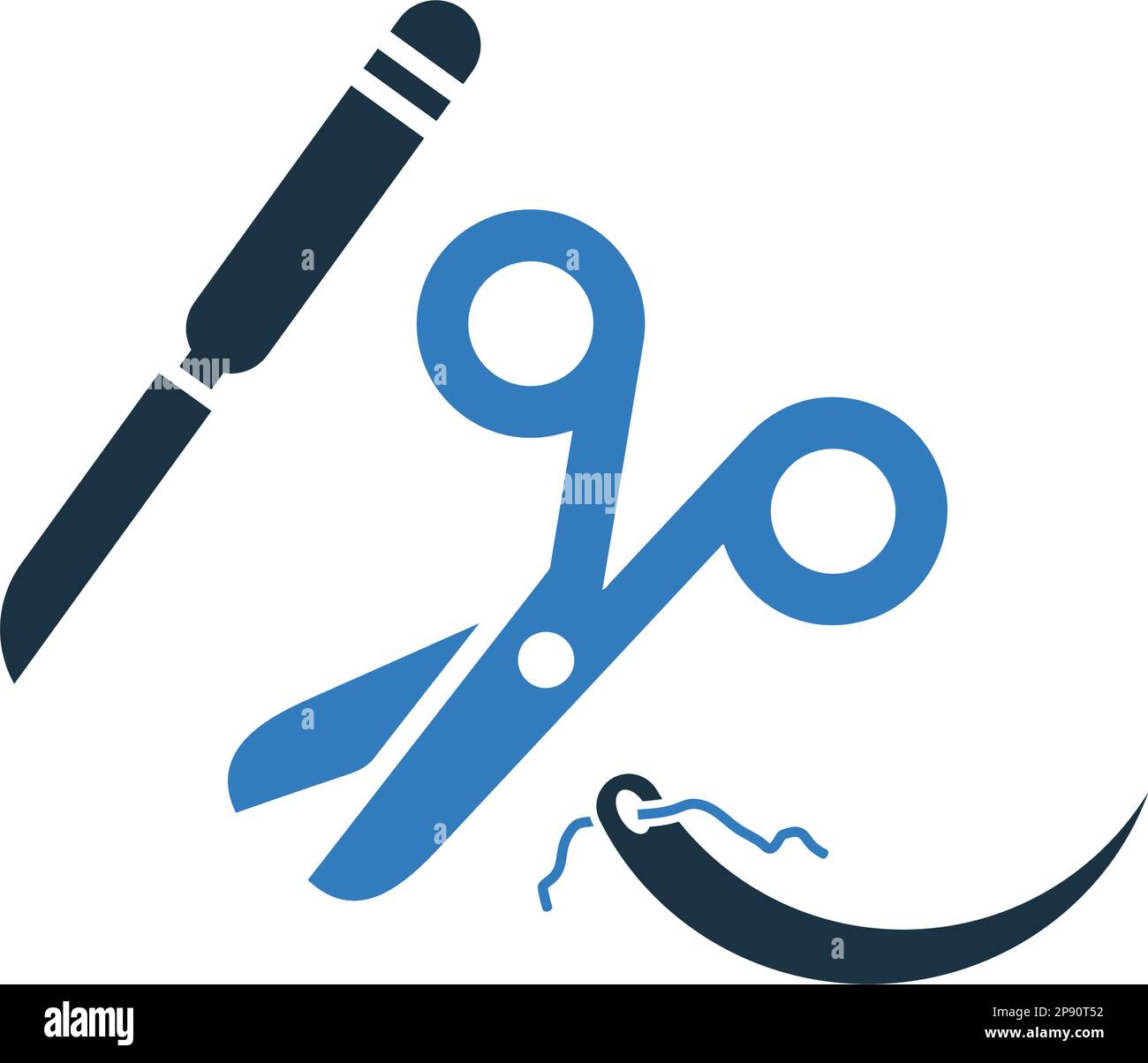 Surgery scissor icon, operation equipment , vector graphics for various ...