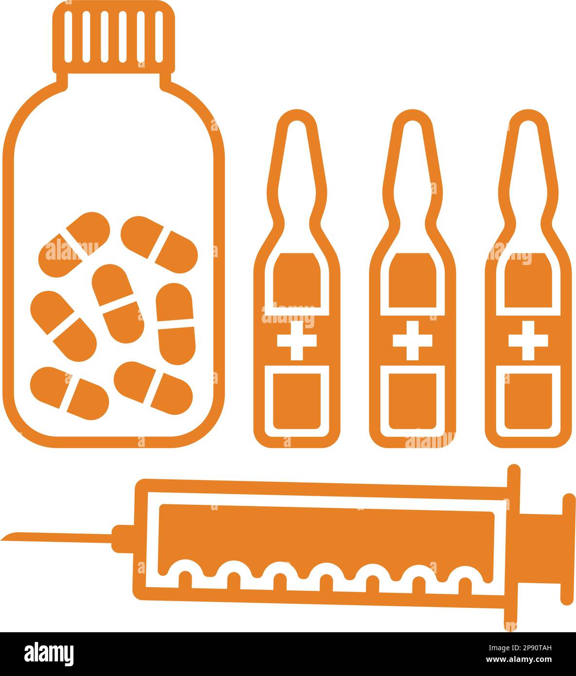 Medication, syringe, pills icon. Beautiful design and fully editable ...