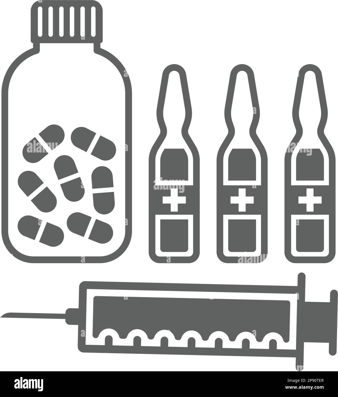 Medication, syringe, pills icon. Beautiful design and fully editable ...