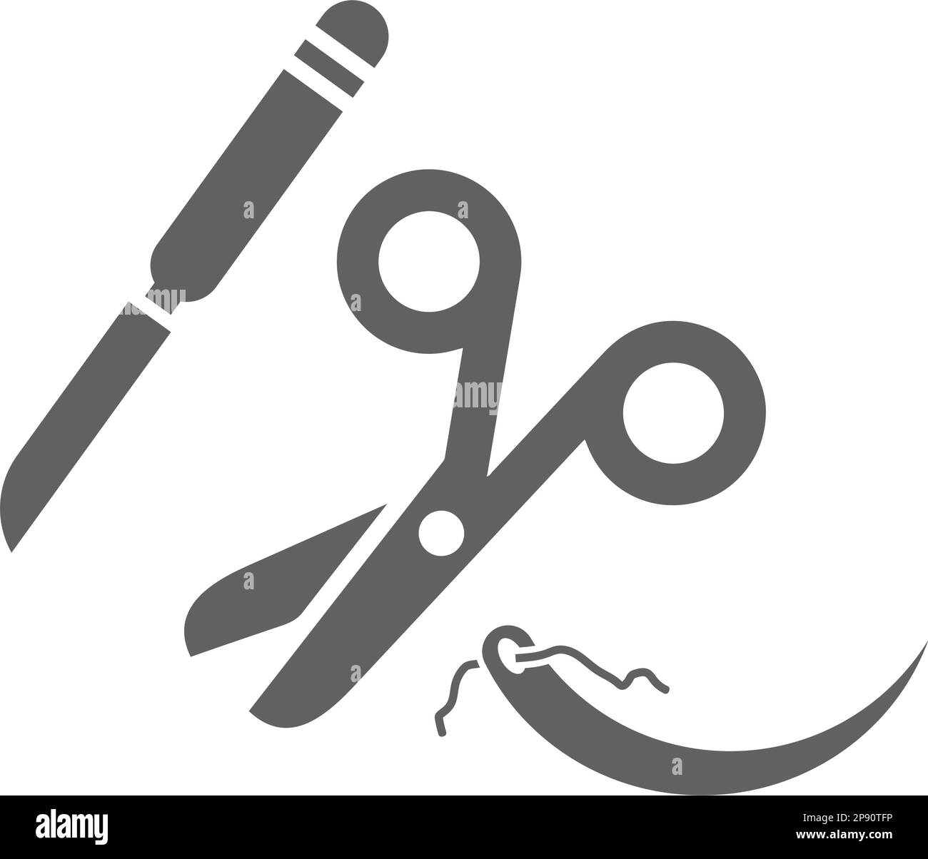 Surgery scissor icon, operation equipment , vector graphics for various ...
