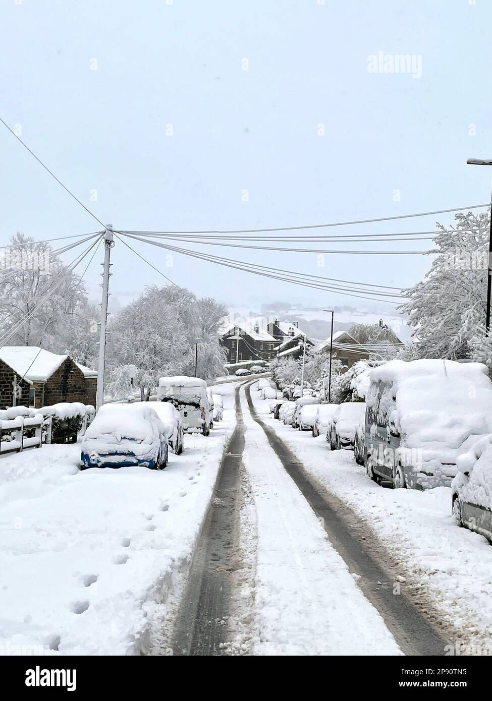 A view of the Loxley area of Sheffield after heavy snow overnight ...