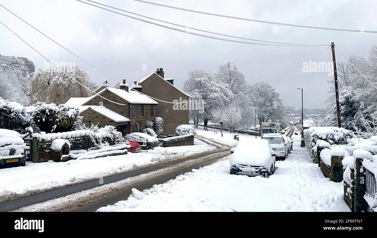 A view of the Loxley area of Sheffield after heavy snow overnight ...
