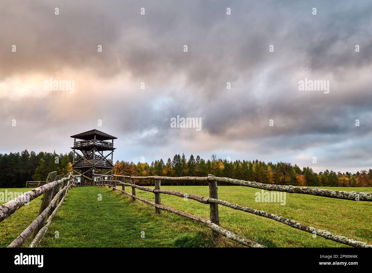 Road to the lookout tower on top of the mountain Stock Photo - Alamy