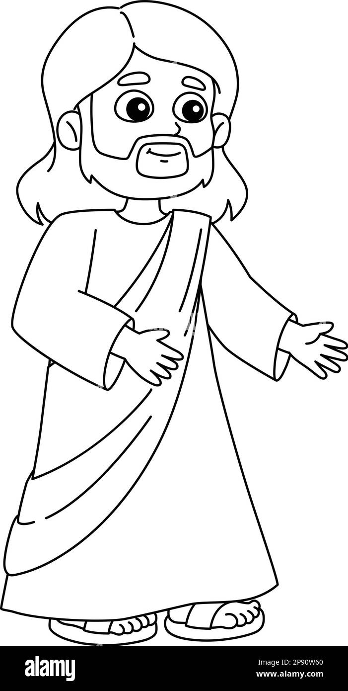 Jesus the Messiah Isolated Coloring Page for Kids Stock Vector Image ...
