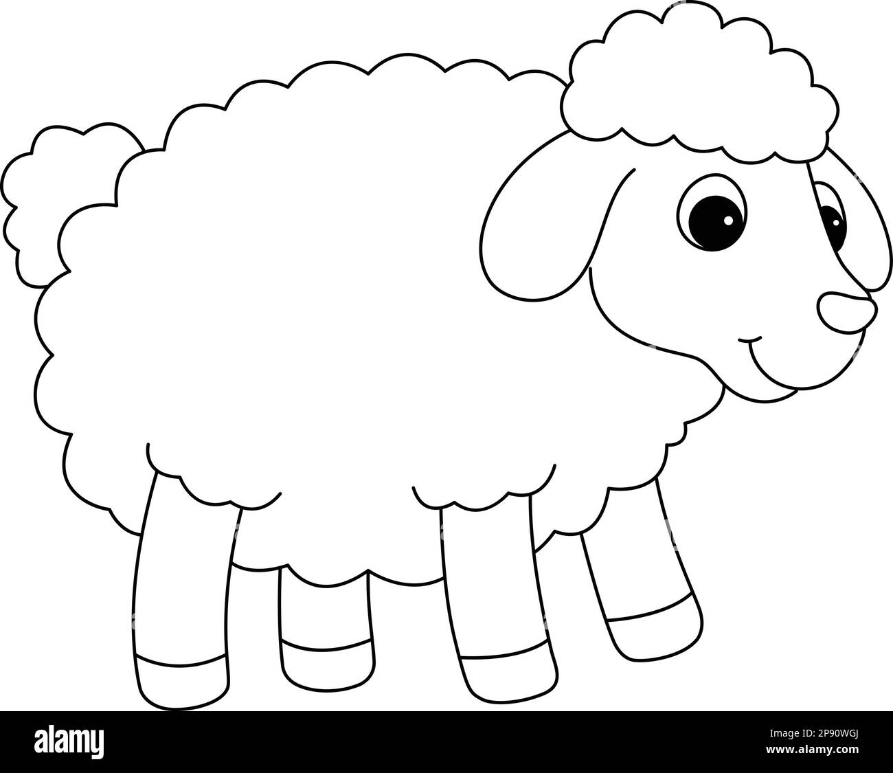 Sheep Isolated Coloring Page for Kids Stock Vector Image & Art - Alamy