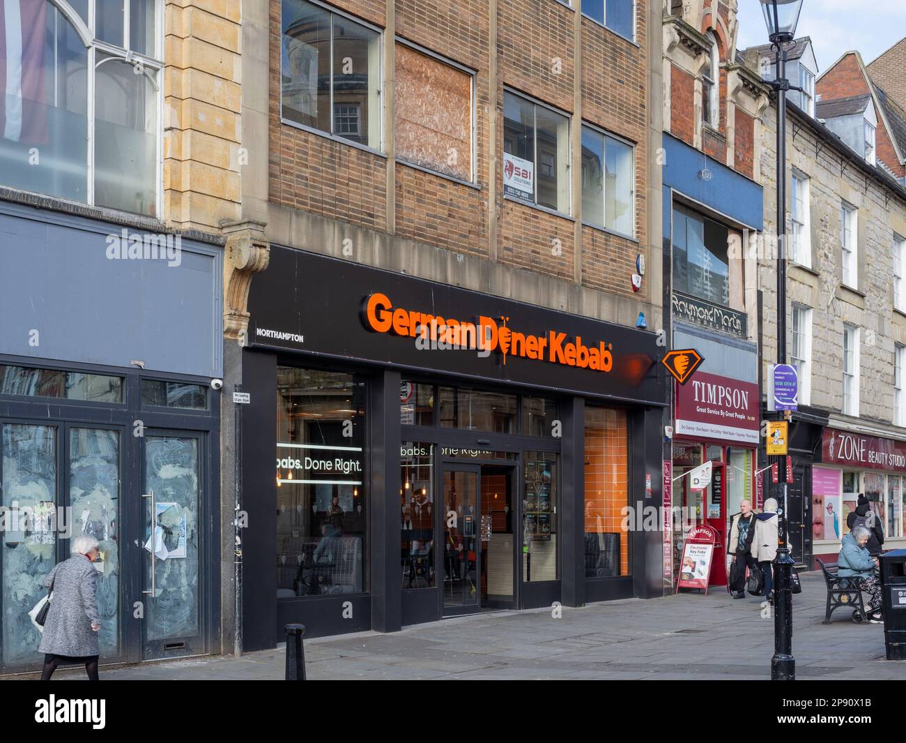 Frontage of German Doner Kebab, a restaurant and takeaway, the Drapery ...