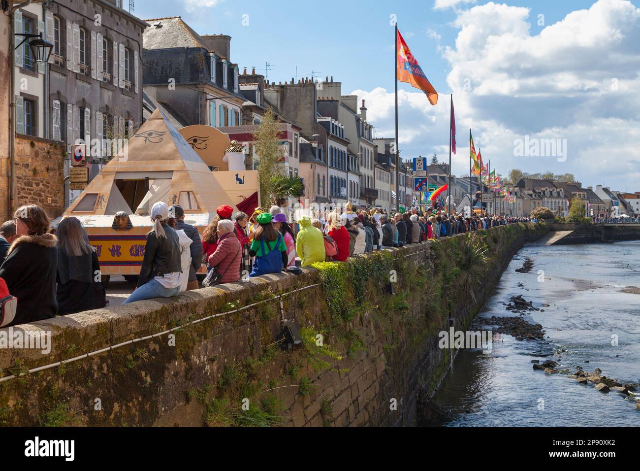 Landerneau, France - April 03 2022: Thousands of people watching the ...